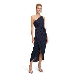 Vera Mont Damen Abendkleid "Damen mit Raffung", blau, Gr. 42, Satin, Obermaterial: 100% Polyester; Futter: 95% Polyester, 5% Elasthan, Kleider,