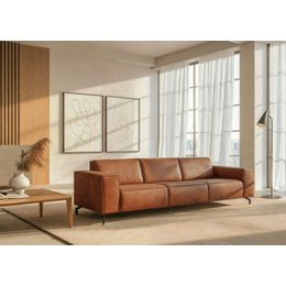 3-Sitzer Home Affaire, B:257cm H:77cm T:93cmcognac, 35% LEATHER, 65% PES, Sofas, "Lorcan 257 cm, weiches Sitzgef&uuml;hl"