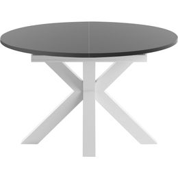 Esstisch, H:81cm, schwarz, SET ONE BY Musterring, K&uuml;che, Tische, "New Atlanta", mit runder Platte, ausziehbar, Stern-Fu&szlig;, Ma&szlig;e &Oslash;130cm (170x130cm)
