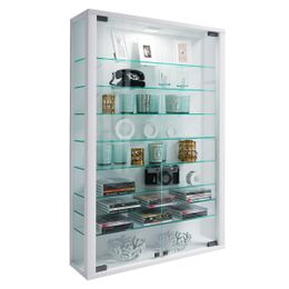 Wandregal Vcm, B:59cm, weiß, Wohnzimmer, Regale, "Wandvitrine Hängevitrine Glasvitrine Vitrosa Mini"