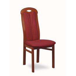 4-Fu&szlig;stuhl Home Affaire, B:48cm H:103cm T:54cm, rot, Massivholz, St&uuml;hle, "ALEX, Stuhl,Armlehnstuhl", Stuhl, Armlehnstuhl, Ausf&uuml;hrung mit und ohne