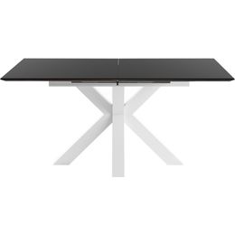 Esstisch, H:81cm, schwarz, SET ONE BY Musterring, K&uuml;che, Tische, "New Atlanta", Platte rechteckig mit schweizer Kante, ausziehbar, Stern-Gestell