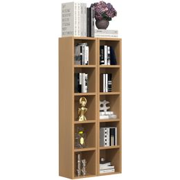 Standregal Vcm, B:20cm, braun, Wohnzimmer, Regale, "Holz CD DVD Stand Aufbewahrung Deko Regal Megosa S"
