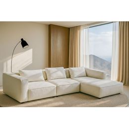 Ecksofa Home Affaire, B:317cm H:73cm T:166cm, beige, 94% PES 6% NY, Wohnzimmer, Sofas, "Tvinnet", Breite 317 cm, extra tiefe Sitzfl&auml;che, kubisches