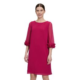Vera Mont Damen Cocktailkleid "Damen mit Rüschen"schwarz raspberry, Gr. 38, Chiffon, Obermaterial: 100% Polyester; Futter: 100% Polyester, Kleider,
