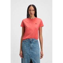 BOSS Orange Damen T-Shirt "Esogo Premium Damenmode", rot, Gr. L, unifarben, Single Jersey, Obermaterial: 100% Baumwolle, Shirts, mit Logo