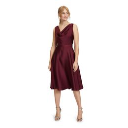 Vera Mont Damen Cocktailkleid "Damen mit Wasserfallausschnitt", rot, Gr. 40, Satin, Obermaterial: 100% Polyester; Futter: 100% Polyester, Kleider,