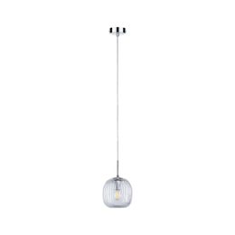 Paulmann Pendelleuchte "Ruya E14 max. 20W Glas, Chrom", 1, Ø 15cm H: 150cm, 1 Stk., silber, Esszimmer, Leuchten