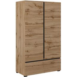 W&auml;scheschrank OTTO HOME, B:89cm H:150cm T:40cm, braun, FSC-zertifizierter Holzwerkstoff, Melamin, Metall, Schr&auml;nke, "Cross, moderner griffloser