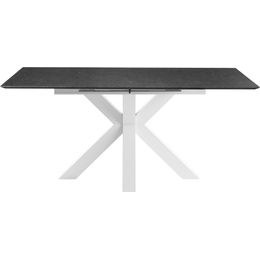 Esstisch, H:81cm, schwarz, SET ONE BY Musterring, K&uuml;che, Tische, "New Atlanta", Platte rechteckig mit schweizer Kante, ausziehbar, Stern-Gestell