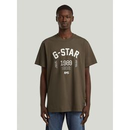 G-Star Raw G-STAR Damen T-Shirt "89 Back Graphic Loose T-Shirt"wren, Gr. L, Obermaterial: 100% Baumwolle, Shirts