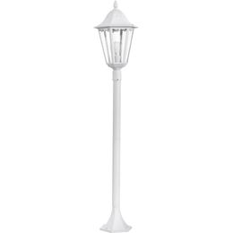 Eglo Stehlampe "Navedo Außen-Stehlmape, Außenlampe, Aluguss und Glas, E27, IP44, Lampe", 1, Ø 23cm H: 120cm, 1 Stk.weiß, Leuchten