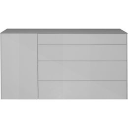 M&auml;usbacher Kommode M&Auml;USBACHER, B:169cm H:89cm T:42cmkreidegrau matt lack, glas kreidegrau glanz, Schlafzimmer, Sideboards, "Imola", 2-Schubladen Kommode