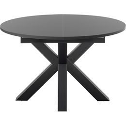Esstisch, H:81cm, schwarz, SET ONE BY Musterring, K&uuml;che, Tische, "New Atlanta", mit runder Platte, ausziehbar, Stern-Fu&szlig;, Ma&szlig;e &Oslash;130cm (170x130cm)