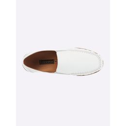 Loretta Damen Slipper, Gr. 37wei&szlig;, Glattleder, Schuhe