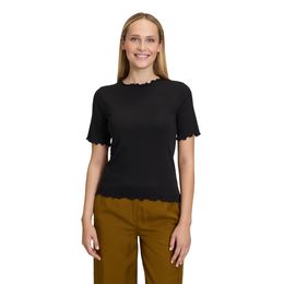 Cartoon Damen Kurzarmshirt "Damen mit Kragen", schwarz, Gr. 34, Obermaterial: 95% Baumwolle, 05% Elasthan, Shirts