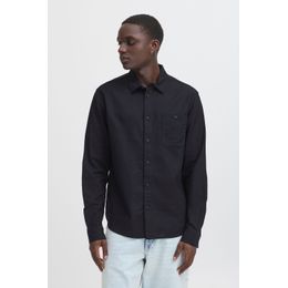 Blend Jungen Leinenhemd "BHBAY LINEN"schwarz, Basic, Gr. S, unifarben, 55% Leinen, 45% Baumwolle, Hemden, Stilvolles Langarmhemd aus Leinenmix mit