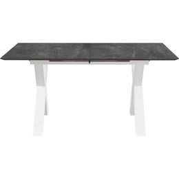 Esstisch, H:76cm, schwarz, SET ONE BY Musterring, Garten, Tische, "New Atlanta", Platte rechteckig mit schweizer Kante, ausziehbar, Gestell in X-Form