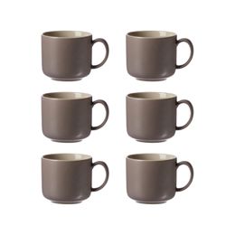 Ritzenhoff & Breker Tasse "Kaffeetassen Jasper 240 ml 6er Set", 6 tlg., grau, RITZENHOFF & BREKER, Trinkgef&auml;&szlig;e