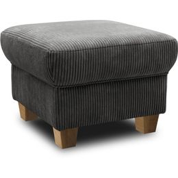 Polsterhocker Home Affaire, B:58cm H:42cm T:58cm, grau, Struktur (100% Polyester);Primabelle-Microfaser (100% Polyester);Microfaser Antikleder-Optik