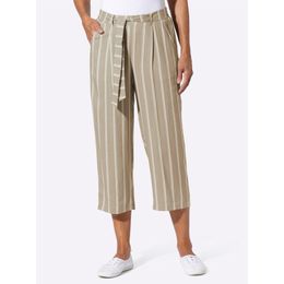 Culotte Classic Basics, Damen, Gr. 44, Normalgr&ouml;&szlig;en, beige, ecru, gestreift, 100% Viskose, gemustert, gestreift, Hosen Culotte