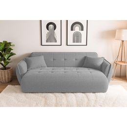 Big-Sofa Home Affaire, B:251cm H:81cm T:116cmgrau, 100% Polyester, Sofas, "MIRELDA Design-Sofa mit Steppungen, hoher Sitzkomfort, Breite 251 cm"