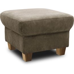 Polsterhocker Home Affaire, B:58cm H:42cm T:58cm, braun, Struktur (100% Polyester);Primabelle-Microfaser (100% Polyester);Microfaser Antikleder-Optik