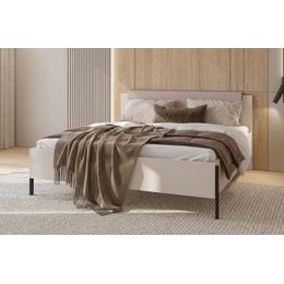 Bett OTTO HOME, B:189cm H:99,5cm L:205,5cm, schwarz, Schlafzimmer, Betten, "Jukon, mit gepolstertem Kopfteil, F&uuml;&szlig;e aus Metall, modernes Design", in