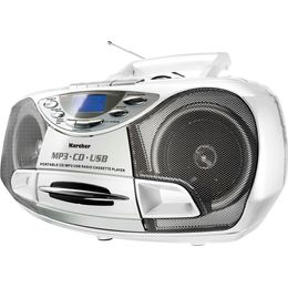 Kärcher KARCHER Boombox "RR 510", B:36cm H:18,5cm T:21,5cm, weiß, Radios, CD-Player, USB-Anschluss, Kassettenplayer, Radio mit Senderspeicher