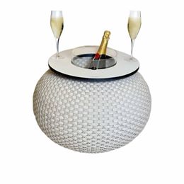 Beistelltisch, B:55cm H:40cmchampagner, COOTAB COOLER TABLE, Garten, Tische, "Beistelltisch mit Acryl-K&uuml;hler Milano 40 cm"
