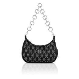 Philipp Plein Damen Schultertasche "Monogram"0260, schwarz, crystal, Taschen