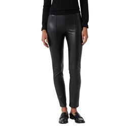 comma, COMMA Damen Leggings, schwarz, Gr. 42, unifarben, Web, Obermaterial: 95% Polyester, 5% Elasthan, Hosen, aus Lederimitat, Slim Fit
