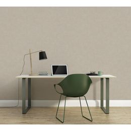 A.S. Cr&eacute;ation A.S. CR&Eacute;ATION Vliestapete "Casual Living einfarbige Tapete Unitapete mit Struktur Landhaus", B/L: 0,53mm x 10,05mm, Rollen:, grau, Wohnzimmer,