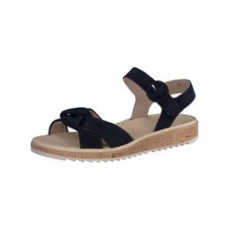 Paul Green Damen Riemchensandale "Paul Green Sandalen Veloursleder", Gr. 37,5, blau, Veloursleder, Schuhe