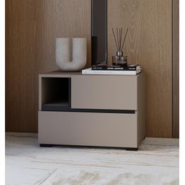 Nachtkommode OTTO HOME, B:55cm H:40cm T:40cm, braun, FSC-zertifizierter Holzwerkstoff, Melamin, Sideboards, "Cross, moderner griffloser
