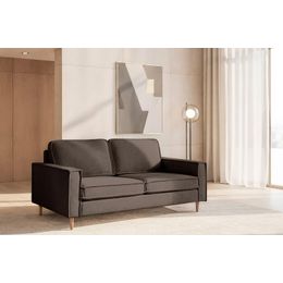 2-Sitzer Home Affaire, B:166cm H:85cm T:97cmbraun, 100% Polyester, Sofas, "Pinto Skandi, 166 cm, Chenille, Struktur"
