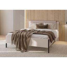 Bett OTTO HOME, B:169cm H:99,5cm L:205,5cm, schwarz, Schlafzimmer, Betten, "Jukon, mit gepolstertem Kopfteil, F&uuml;&szlig;e aus Metall, modernes Design", in