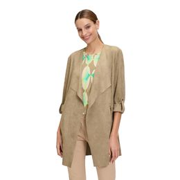 Betty Barclay Damen Jackenblazer "Damen ohne Verschluss", braun, Gr. 40, Samt, Obermaterial: 92% Polyester, 8% Elasthan, Blazer, Material