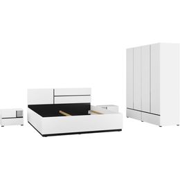 Schlafzimmer-Set OTTO HOME, weiß, Schlafzimmermöbel-Sets, "Cross, moderne, grifflose Optik, FSC-zertifiziert", Komplettschlafzimmer-Set