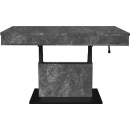 M&auml;usbacher Couchtisch M&Auml;USBACHER, schwarz, Wohnzimmer, Tische, "Lift Couchtisch", h&ouml;henverstellbar 58-77cm,Tischplatte aufziehbar, Staufach, 110cm breit