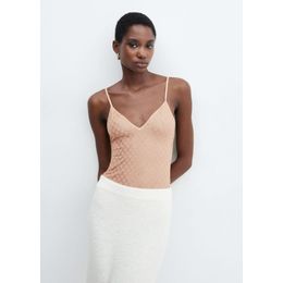Mango Top Damen Gr&ouml;&szlig;e L beige