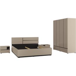 Schlafzimmer-Set OTTO HOME, braun, Schlafzimmermöbel-Sets, "Cross, moderne, grifflose Optik, FSC-zertifiziert", Komplettschlafzimmer-Set