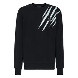 Plein Sport Jungen Sweatshirt "Scratch"0263, schwarz, mintgrün, Gr. L, Obermaterial: 88% Baumwolle, 12% Polyester, Sweatshirts