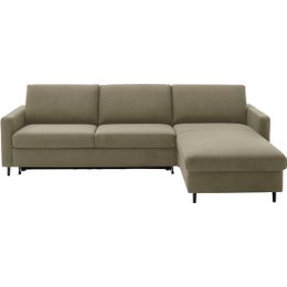 Ecksofa Home Affaire, B:270cm H:86cm T:190cmoliv, 100% Polyester, Sofas, "Calestra, L-Form mit Kaltschaummatratze"