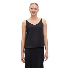 Vera Mont Damen Satinbluse "Damen mit V-Ausschnitt", schwarz, festlich, Gr. 42, Satin, Obermaterial: 100% Polyester. Futter: 100% Polyester, Blusen