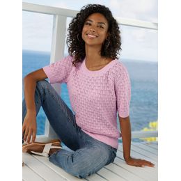 Heine Damen Ajourpullover "Pullover"ros&eacute;, Gr. 50, unifarben, 100% Baumwolle, Pullover