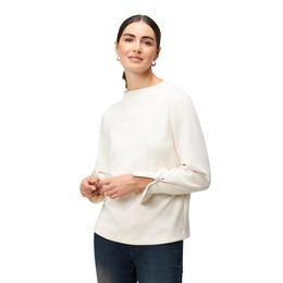 Zero Damen Sweatshirt "Damen mit Glitzerknopf"eggnog, Gr. 44, unifarben, Sweatware, Obermaterial: 49% Polyester, 46% Viskose, 5% Elasthan,