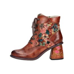Laura Vita Damen Schn&uuml;rstiefelette "Laura Vita Stiefelette Leder/Textil", Gr. 37, braun, Leder, Textil, Schuhe