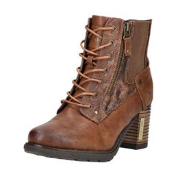 Mustang Shoes Damen High-Heel-Stiefelette "Mustang Shoes Stiefelette Lederimitat/Textil", Gr. 38braun, Lederimitat, Textil, Schuhe
