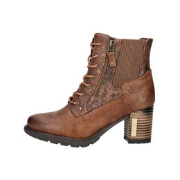 Mustang Shoes Damen High-Heel-Stiefelette "Mustang Shoes Stiefelette Lederimitat/Textil", Gr. 36braun, Lederimitat, Textil, Schuhe